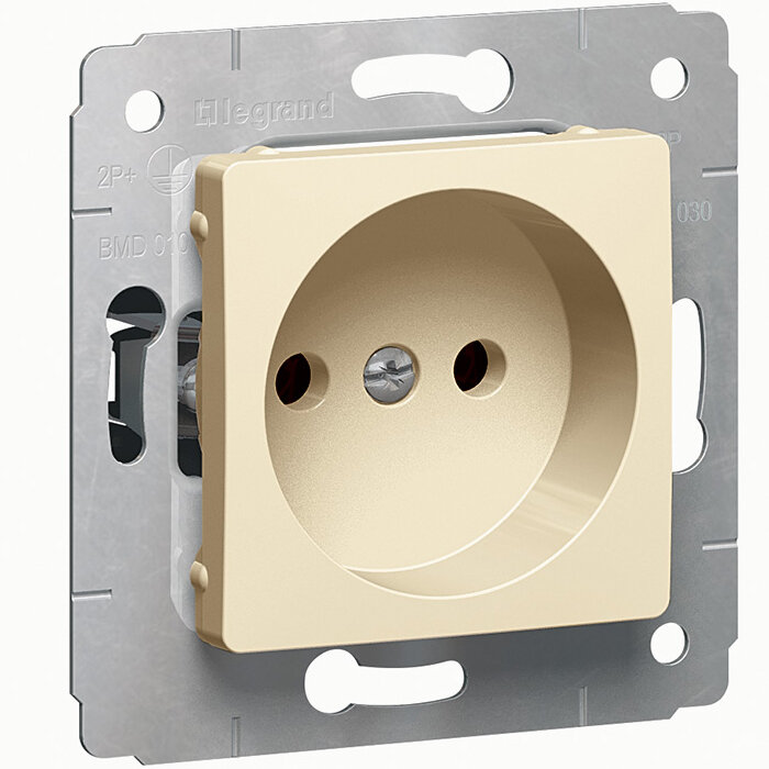 Розетка Legrand Cariva без заземления. Слоновая кость