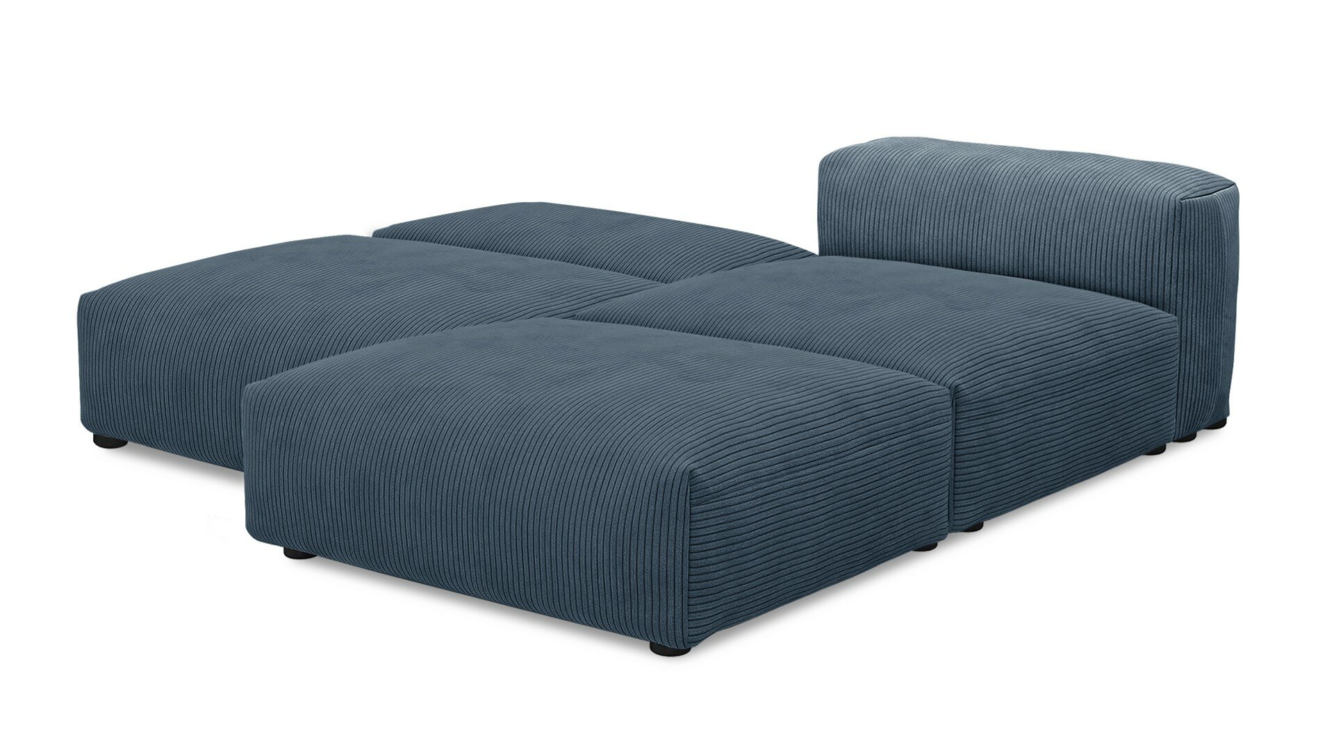 Угловой диван Фиджи большой и глубокий (Еврокнижка) Cilium Indigo NEW 210x242x62 см, синий Вельвет, еврокнижка Дом мебели для вас