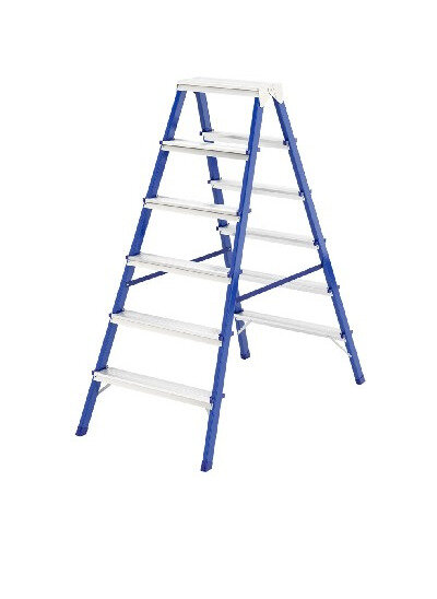 Стремянка LWI 6 ступенчатая стальная двусторонняя