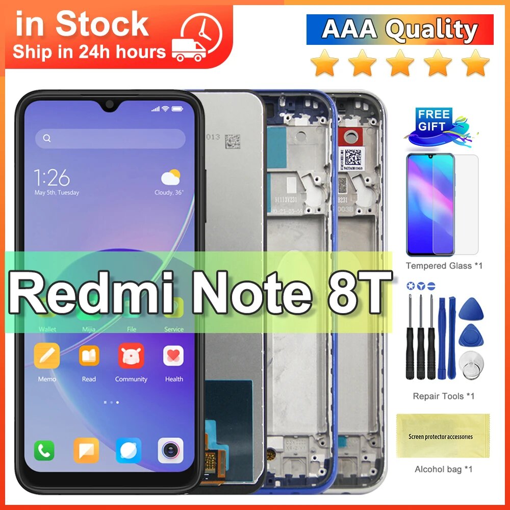 Дисплей Xiaomi Redmi Note 8T 6.3" IPS LCD С Цифровым Сенсором И Преобразователем Экрана M1908C3XG