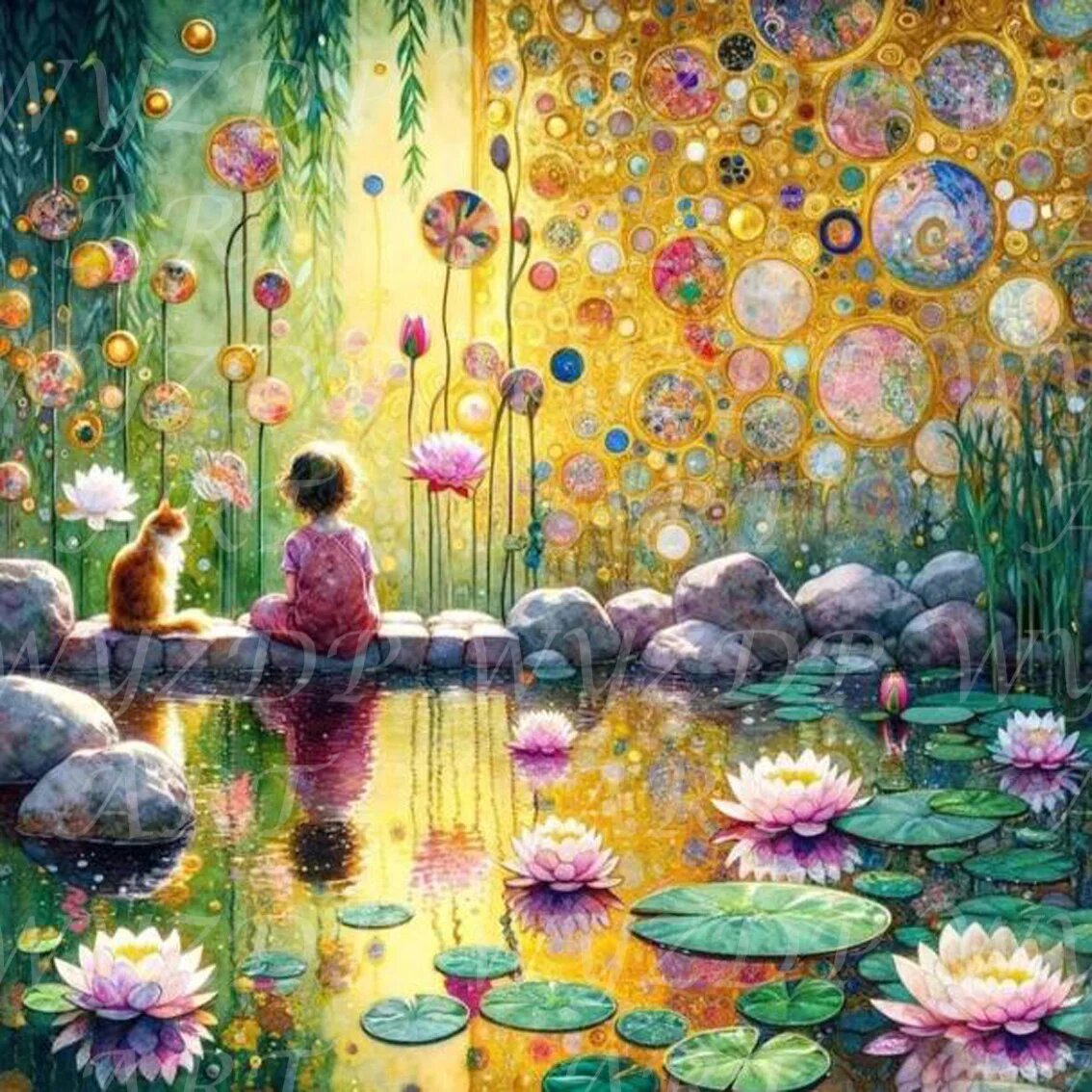 Алмазная живопись 5D "Сказочная пыль", кошка 50x50cm FD Square, WYZ20240510-G