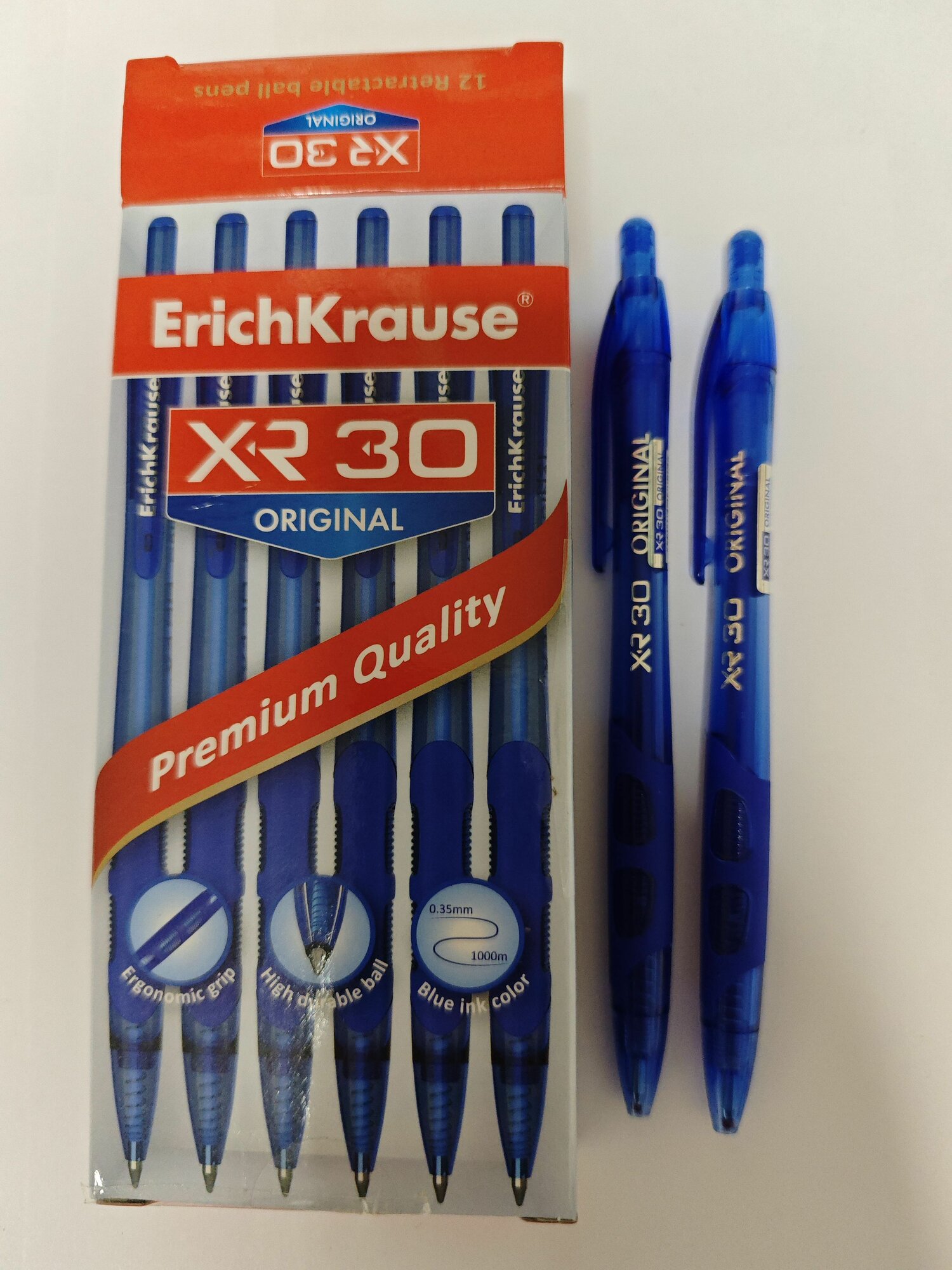 Ручка Er.Krause U-108 Orange Stick 1.0, Ultra Glide Technology красный желтый кор. 47584 . Комплект из 50 ручек