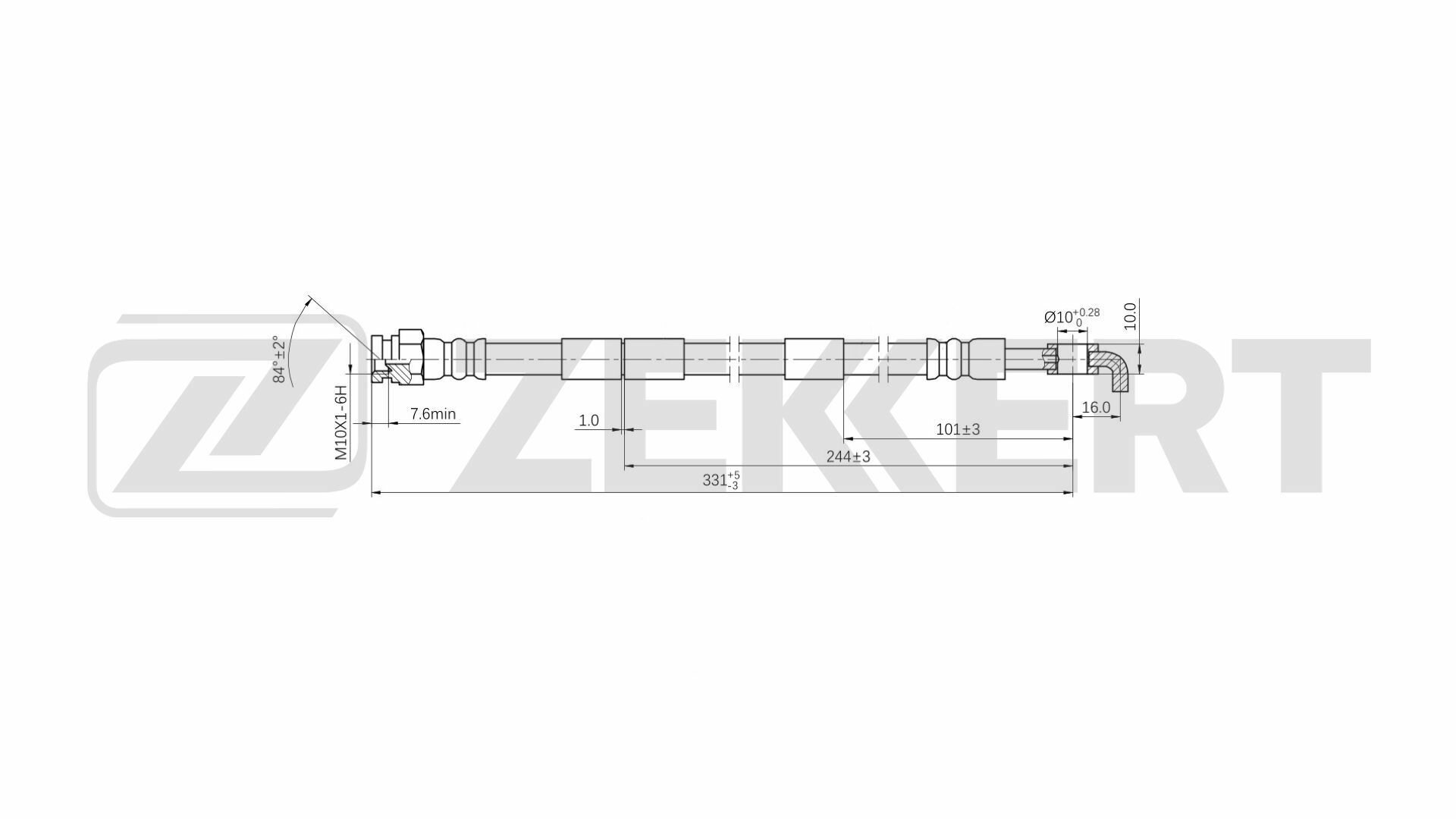 Шланг тормозной задний для Мазда BS9039 ZEKKERT