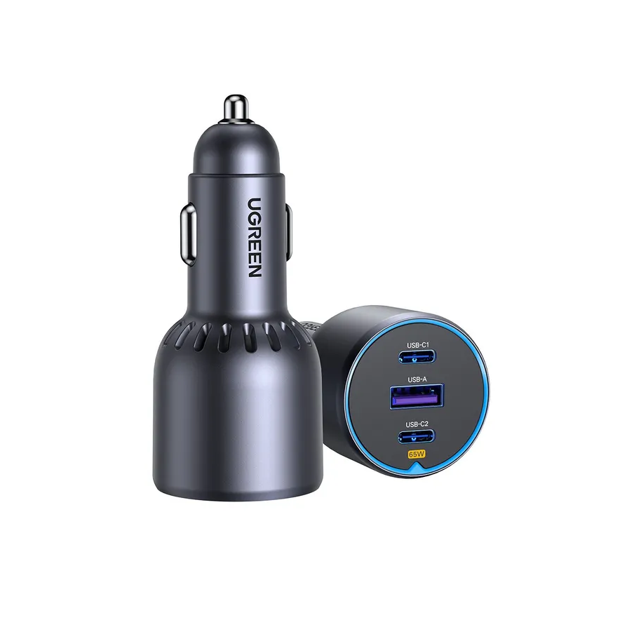 Автомобильное зарядное устройство UGREEN EC703, USB+ 2хType-C 75W (35024), цвет серый