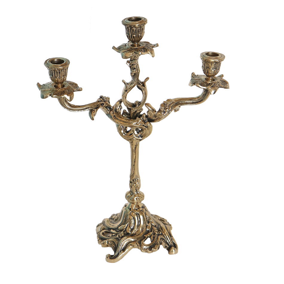 Канделябр Bronza Portugal "Трес Велло", 3-рожковый, бронзовый, 36х28х12 см