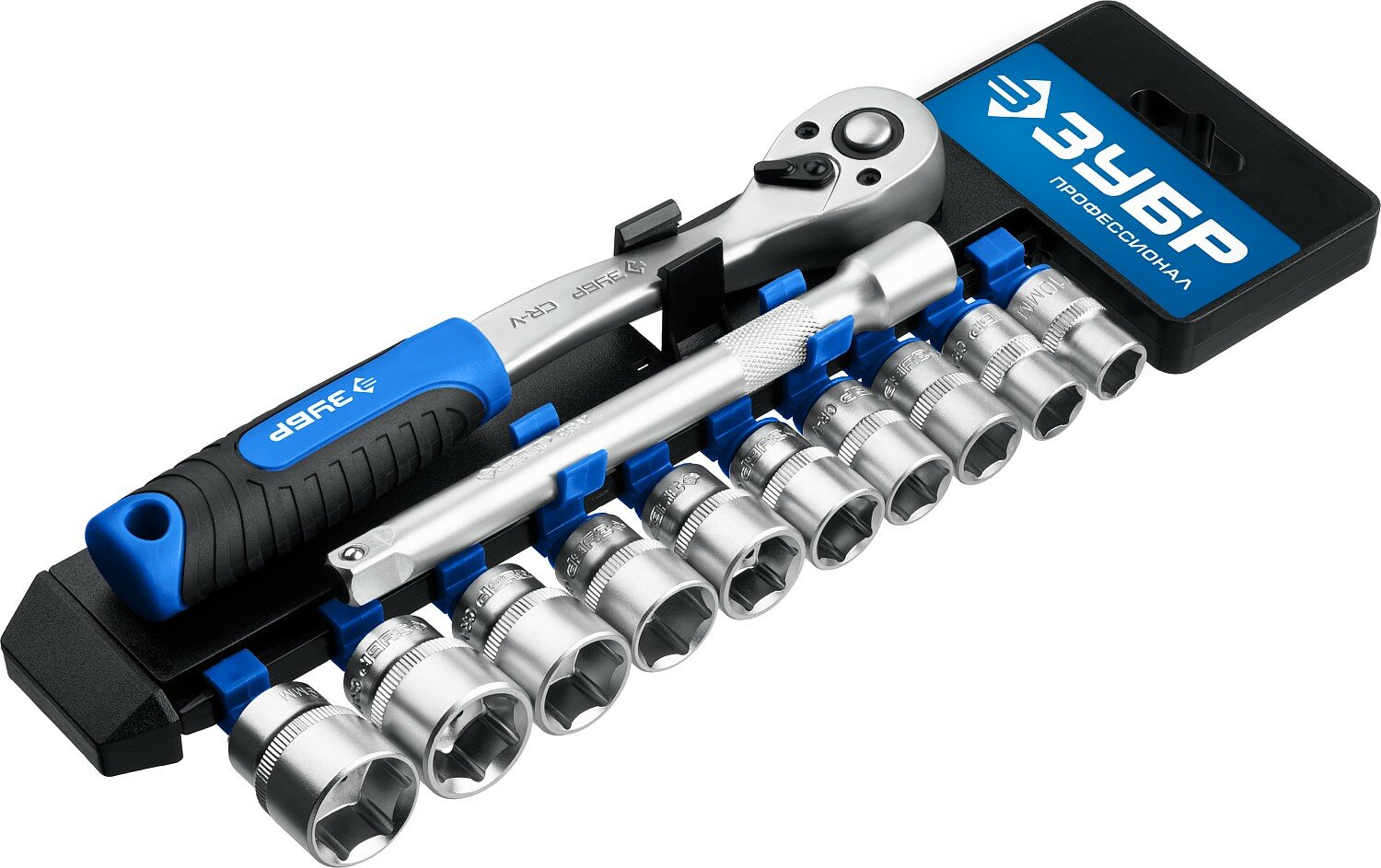 ЗУБР ТС-12Б, 12 предм, (3/8″), набор торцовых головок, Профессионал (27646-H12)