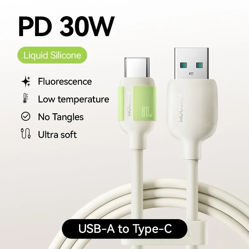 Joyroom USB-A to Type-C кабель, 1.2м, 3A, Жидкий силикон