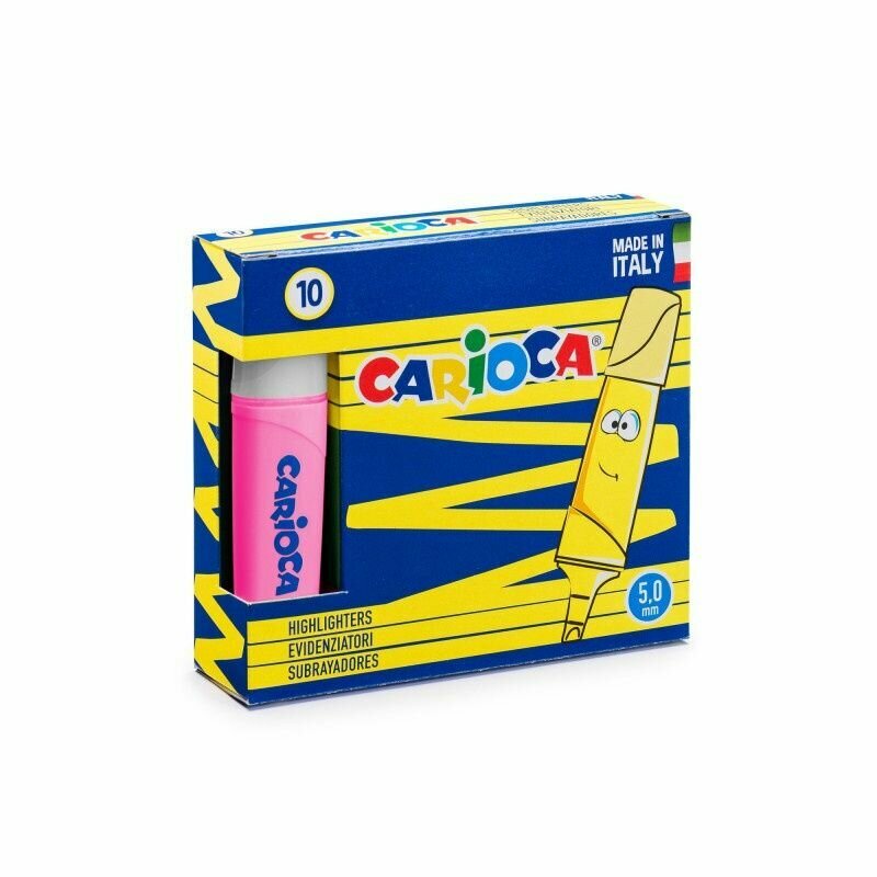 Текстовыделители Carioca "Memolight", 5 мм, круглое перо, розовые, 10 шт