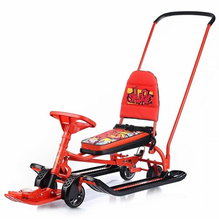 Снегокат Nika "Тимка спорт 6", с граффити на красном (ТС6 GR)