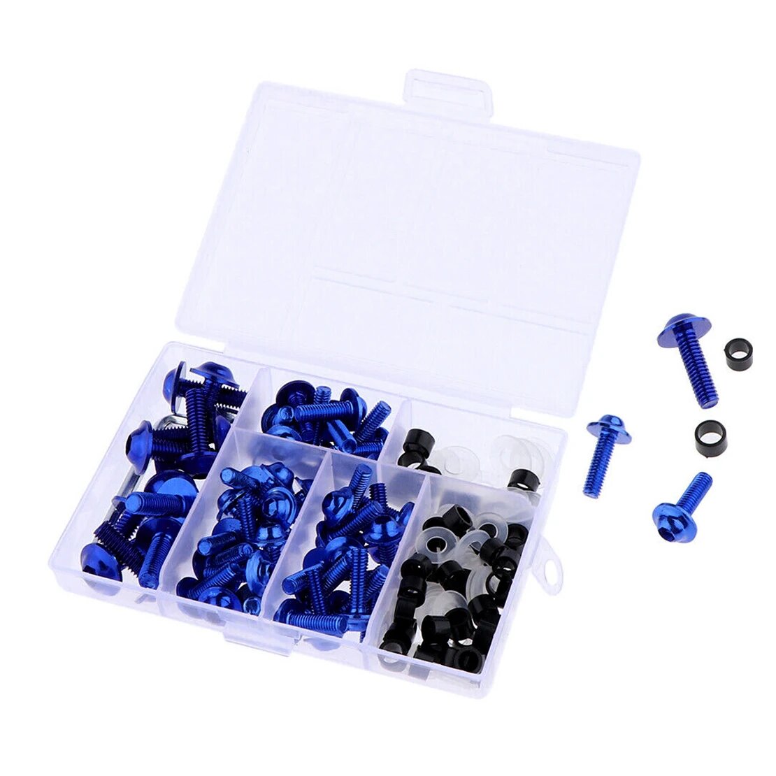 158 шт, комплект болтов для обтекателя, крепежные зажимы для крыла, винты, аксессуары для спортивных мотоциклов, синий цвет