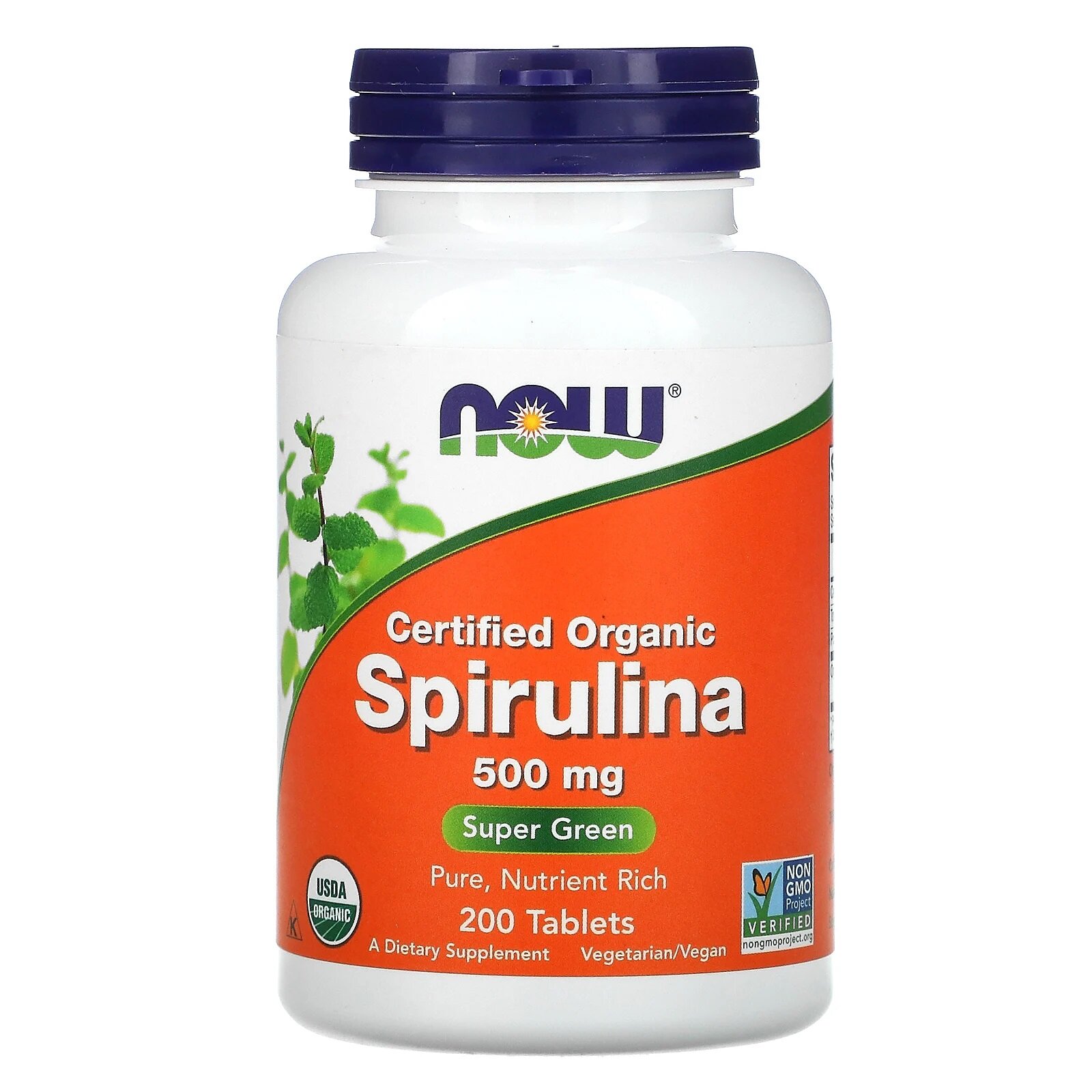 Now Foods Spirulina (Спирулина) 500 мг 200 таблеток