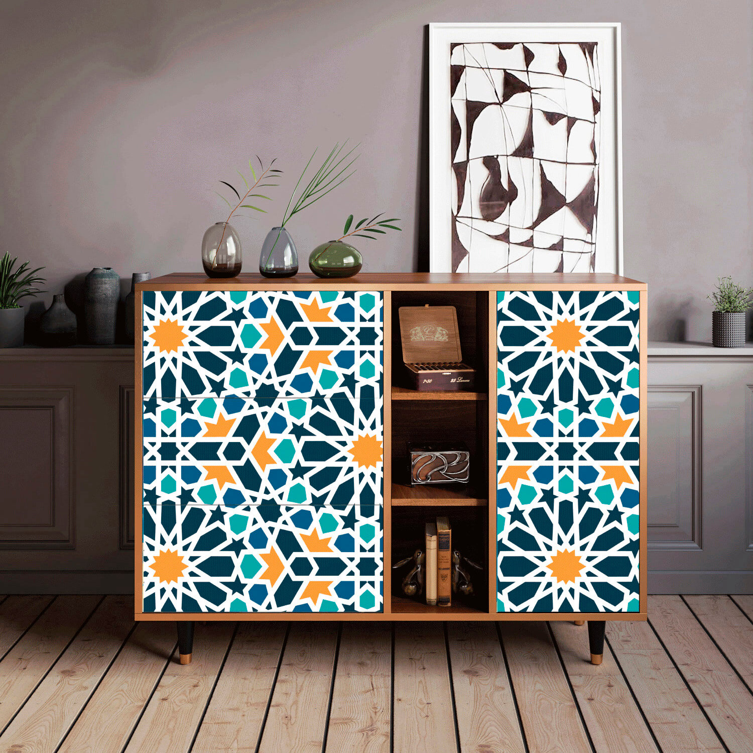 Комод - STORYZ - BS2 Kaleidoscope, Разер - 125 x 97 x 48 см , Цвет корпуса - Орех