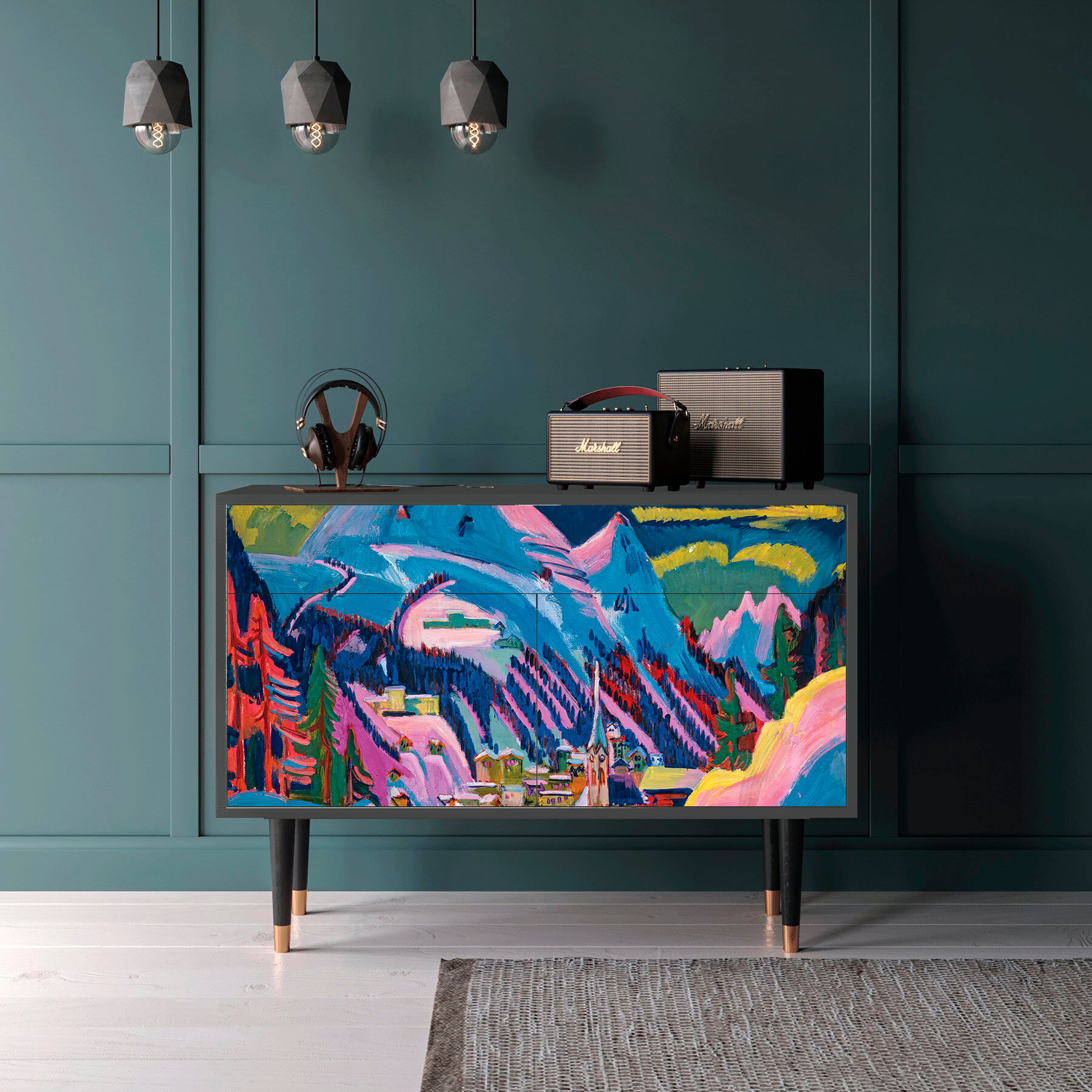 Комод - STORYZ - BS4 Davos Winter by Kircher , Размер - 115 x 85 x 48 см, Цвет корпуса - Антрацит