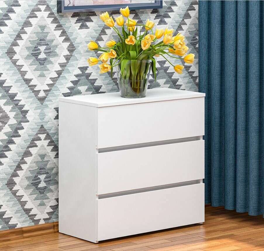 Комод-тумба с ящиками К-27 Белый 68х70х33