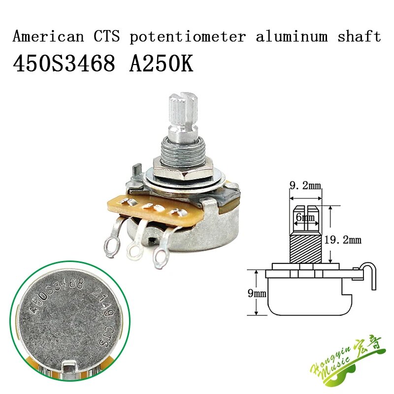 CTS Потенциометры для электрогитары/баса 250K/500K G4306-4