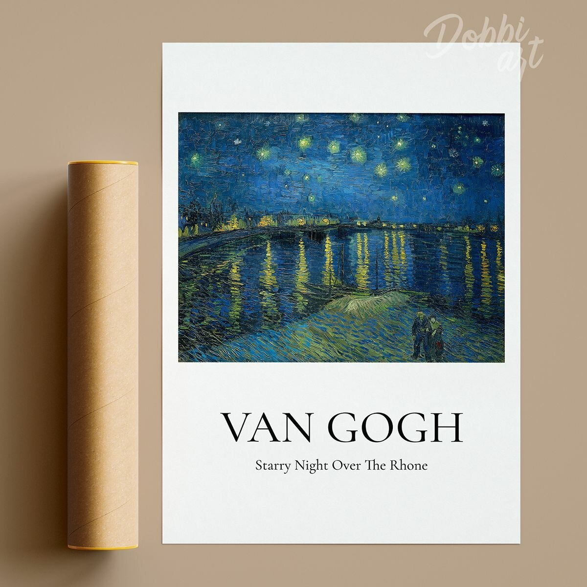 Постер 60х80 см Ван Гог репродукция "Звездная ночь" без рамы/ Постер для дома, интерьера, декор на стену/ Плакат интерьерный