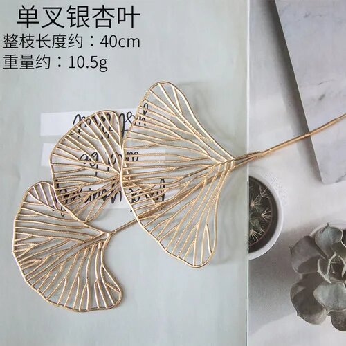 Искусственный золотой лист эвкалипта 01