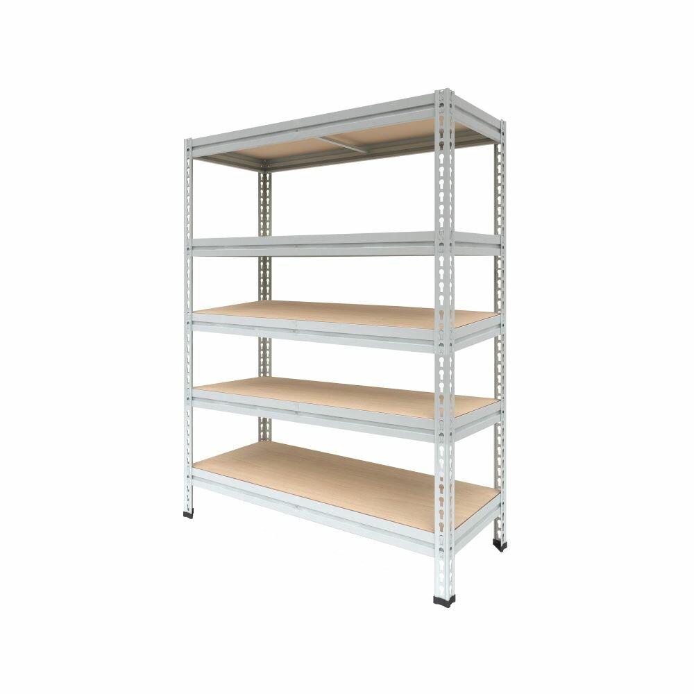 Стеллаж среднегрузовой "МС-Т-1555-2,0" (2000х1551х530мм) (5 полок) (до 300кг на полку, до 2200кг на стеллаж)