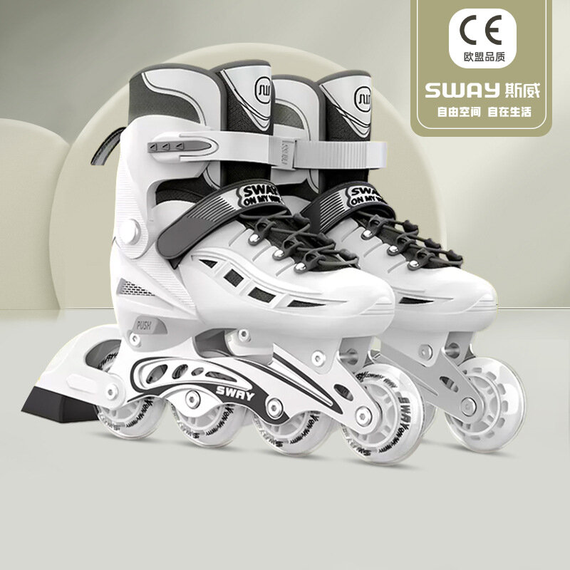 Роликовые коньки Swift, регулируемые, белые, размер S