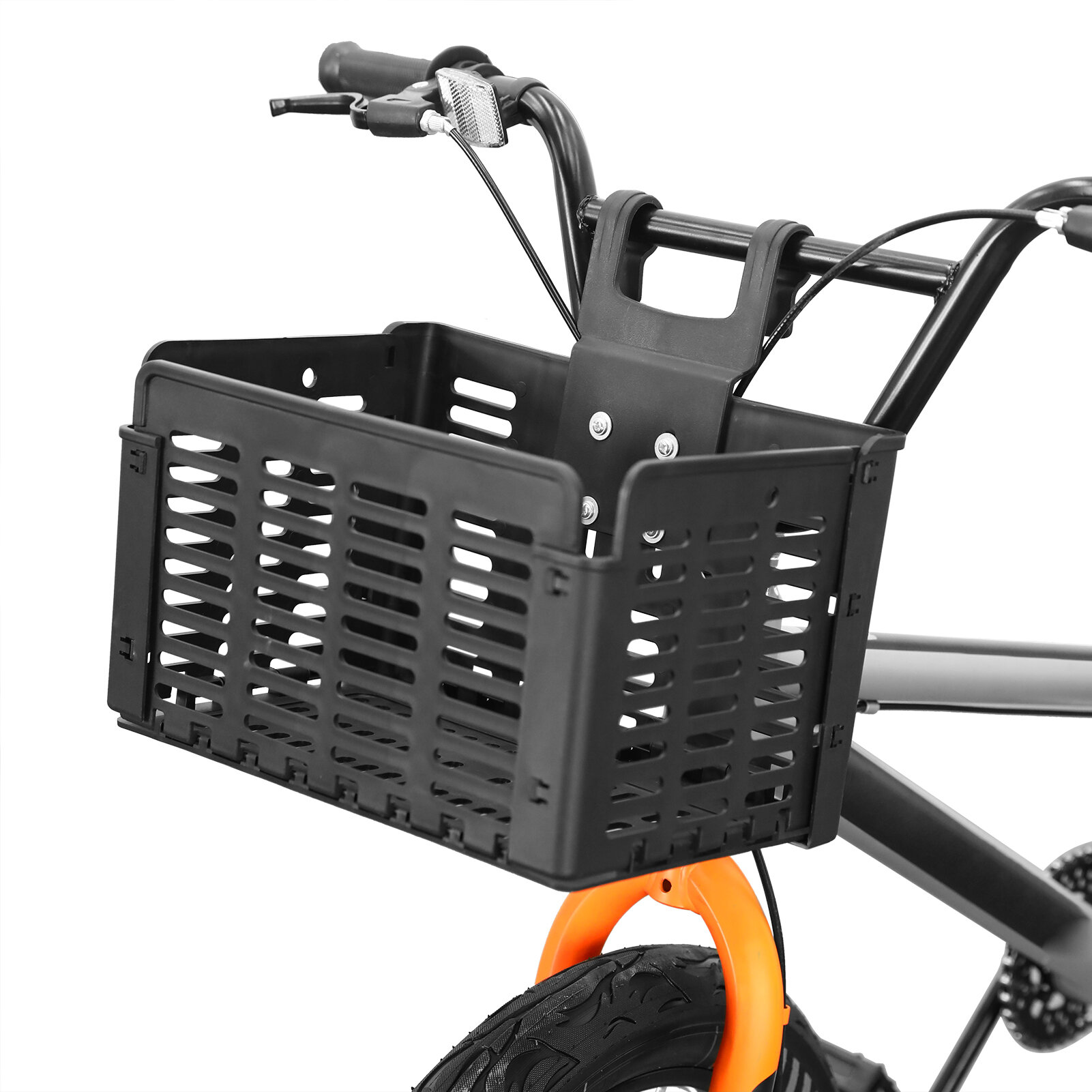 Складная съемная корзина для велосипеда, пластиковая передняя корзина на руль, багажник для велосипеда, для хранения велосипеда