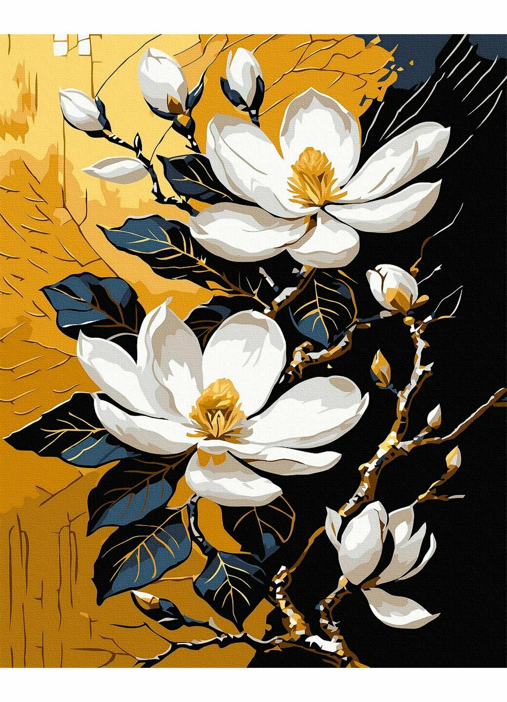 Картина по номерам 40x50 см поталь Магнолия 1