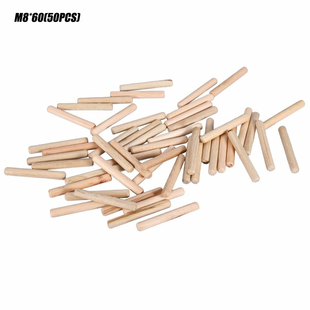 50 шт. Выдвижной ящик шкафа, круглые рифленые деревянные штифты (M8*60)