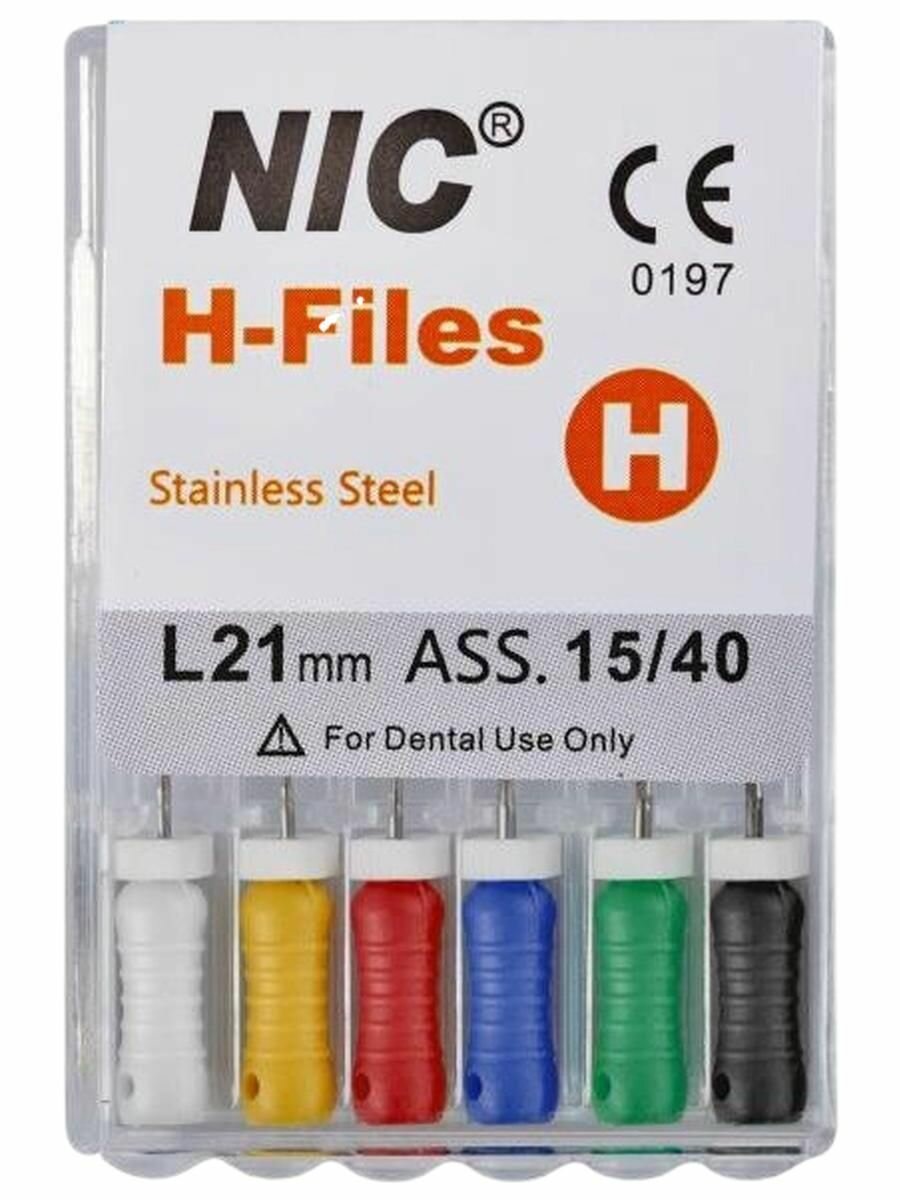 H-file Nic Superline № 020 31 мм, 6 шт. - ручной каналорасширитель