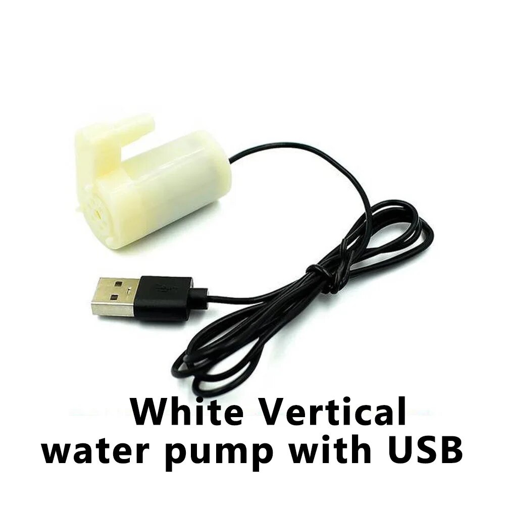 Портативный бесшумный погружной насос USB для аквариума white vertucal USB