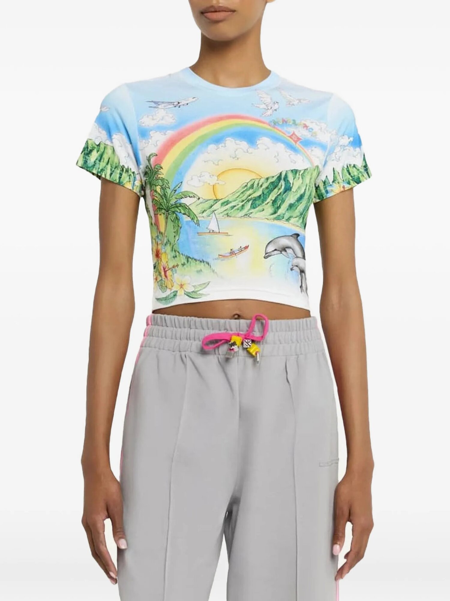 Футболка Casablanca Cropped T-shirt, размер 44 — фото 1