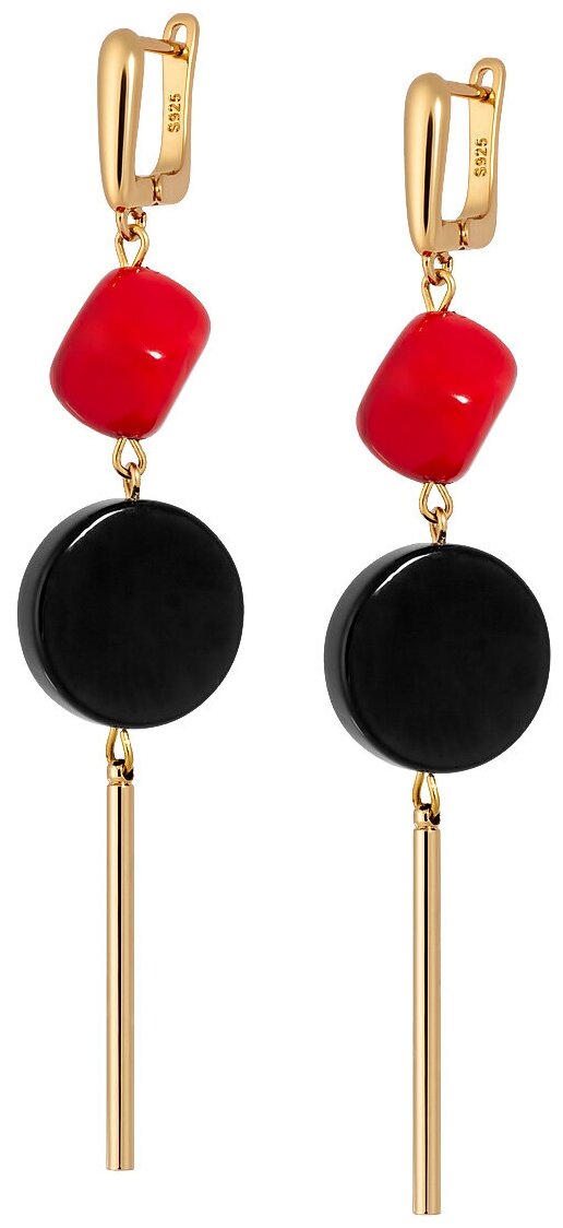 Серьги с подвесками, оникс, искусственный камень, агат