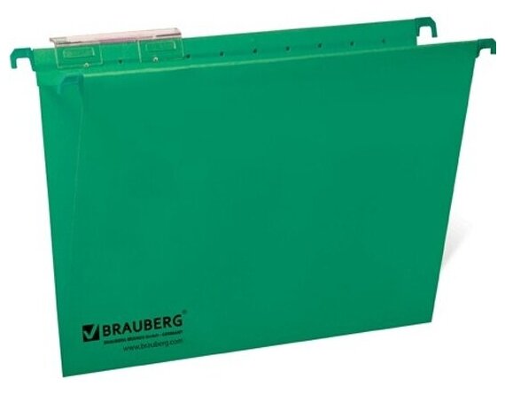 Подвесная папка Brauberg Foolscap, 406*245 мм, картон, 230 г/м2, 10 шт/уп, зеленая