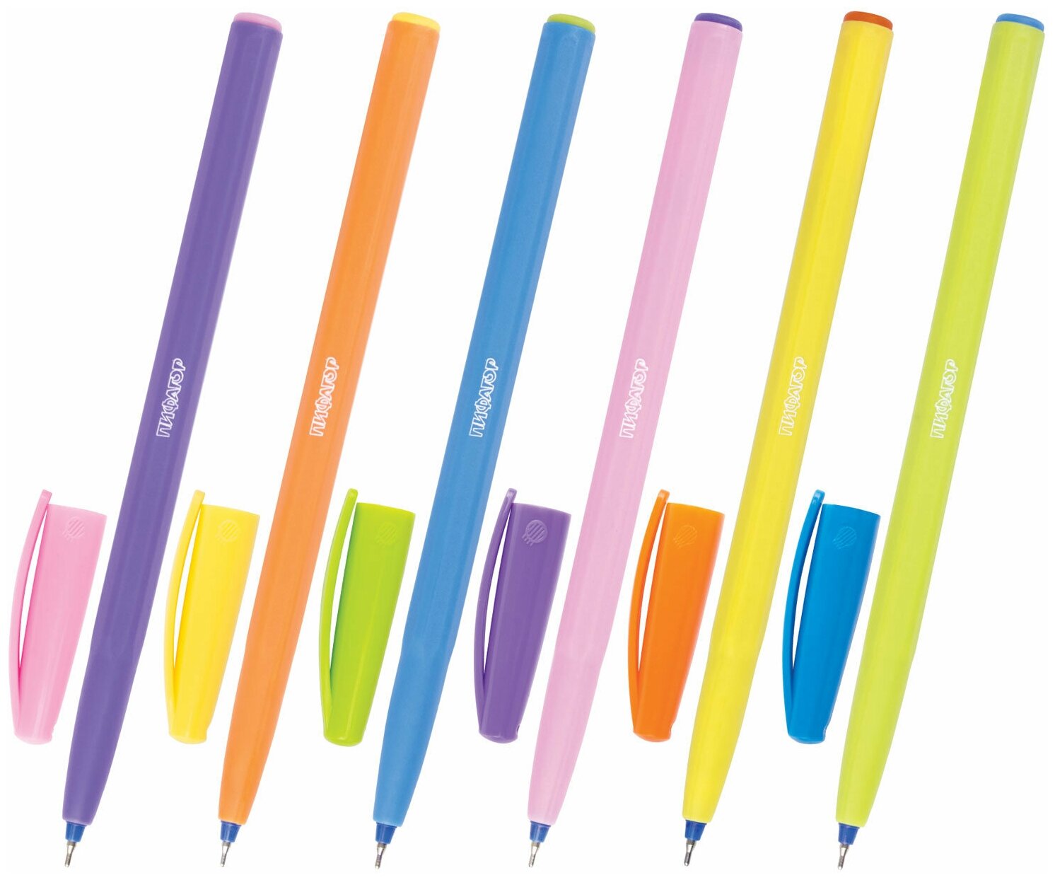 Ручка шариковая масляная пифагор, 1 штука, синяя, безопасный корпус ассорти, узел 0,6 мм, линия письма 0,3 мм, 142685