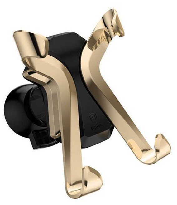 Автомобильный держатель на решетку воздуховода, Baseus X Air Vent Car Mount Holder, золотой