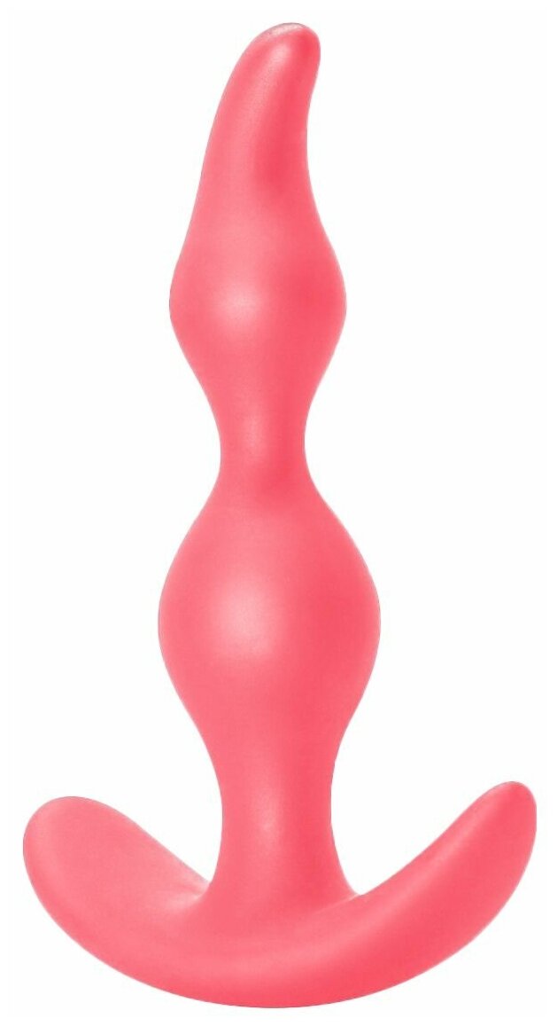 Розовая анальная пробка Bent Anal Plug Black - 13 см, розовый