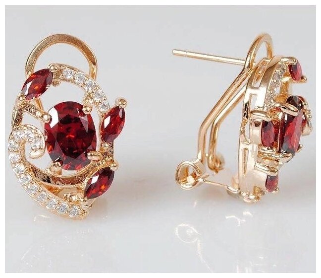 Серьги, гранат