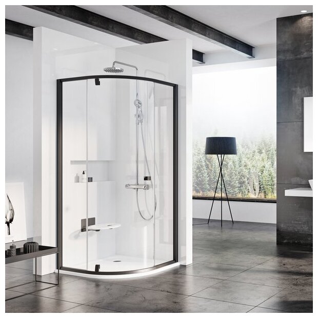 Душевой уголок Ravak Pivot PSKK3-90 37677300Z1 Transparent, профиль черный