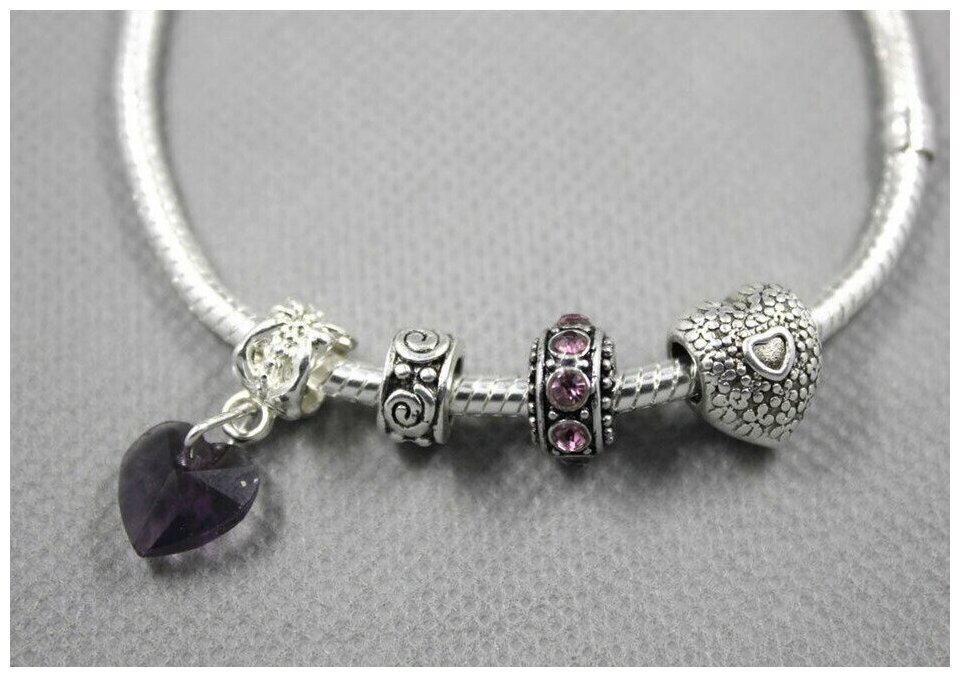 Браслет-цепочка, стразы, муранское стекло, стекло