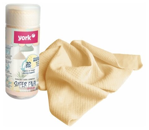 Салфетка чудо в тубе, 43х32см, PVA губчатая 3D- супервпитывающая салфетка, 730 г/м2, YORK, 24030