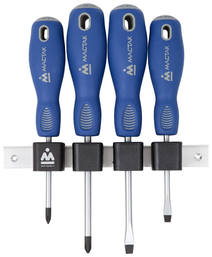 Мастак Набор отверток с держателем, 4 предмета 04-4RB