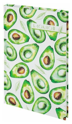 Блокнот (135х206 мм) А5 STAFF, 80 л, твердый, клетка, "Авокадо", 111598