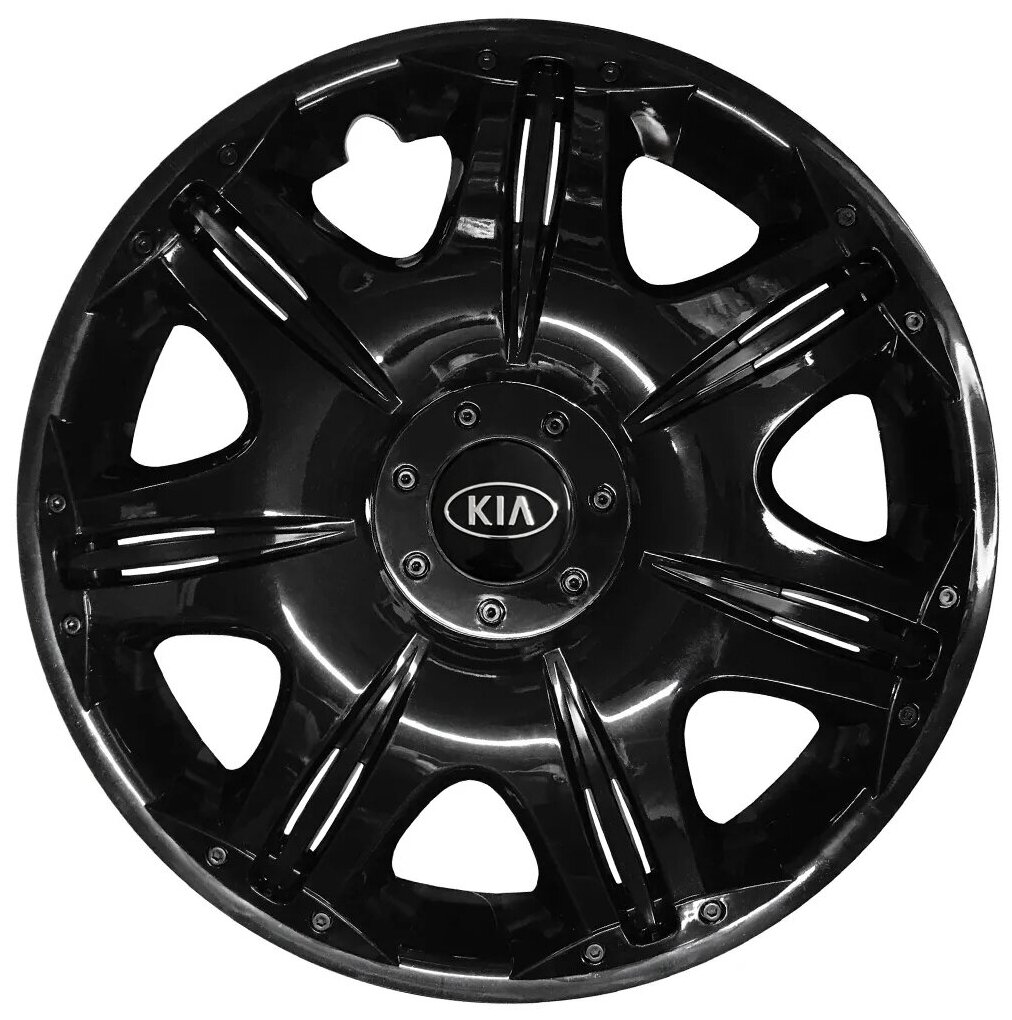 Автомобильные колпаки на диски КИ опус черная R14", в комплекте 4 колпака