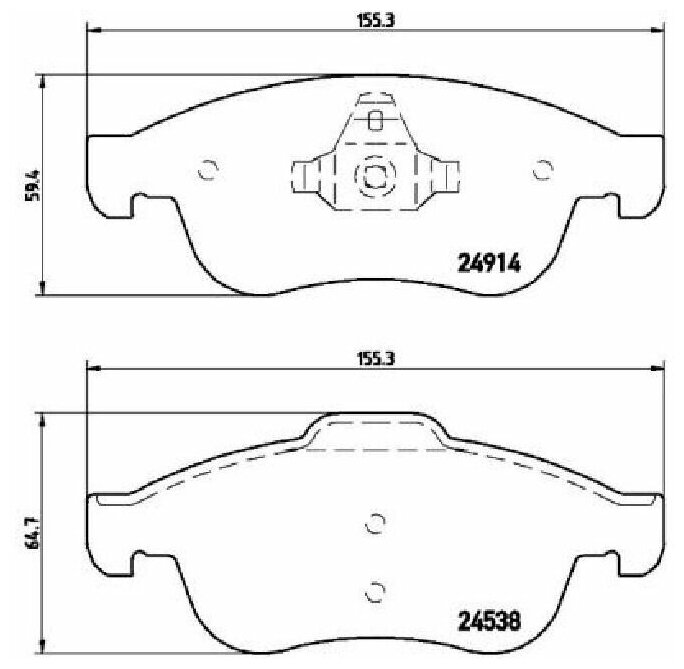 Тормозные колодки Brembo дисковые, передние P68050