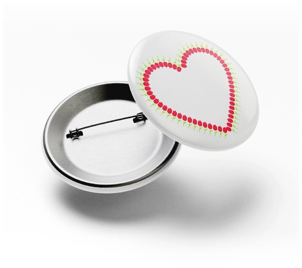 Значок Сердце из тюльпанов