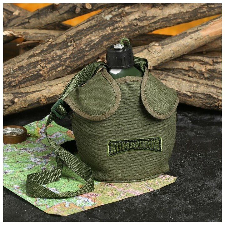 Фляжка ТероПром 4545633 "Командор", 1 литр, 4545633