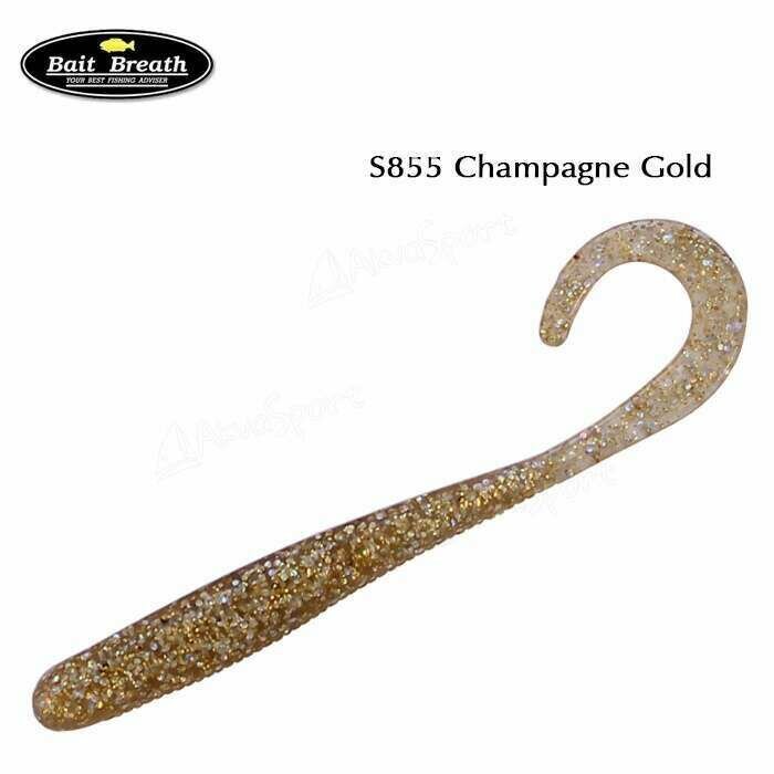 Мягкие приманки Bait Breath U30 Fish Curly SW 2,5" (8шт.) #S855 Champagn Gold