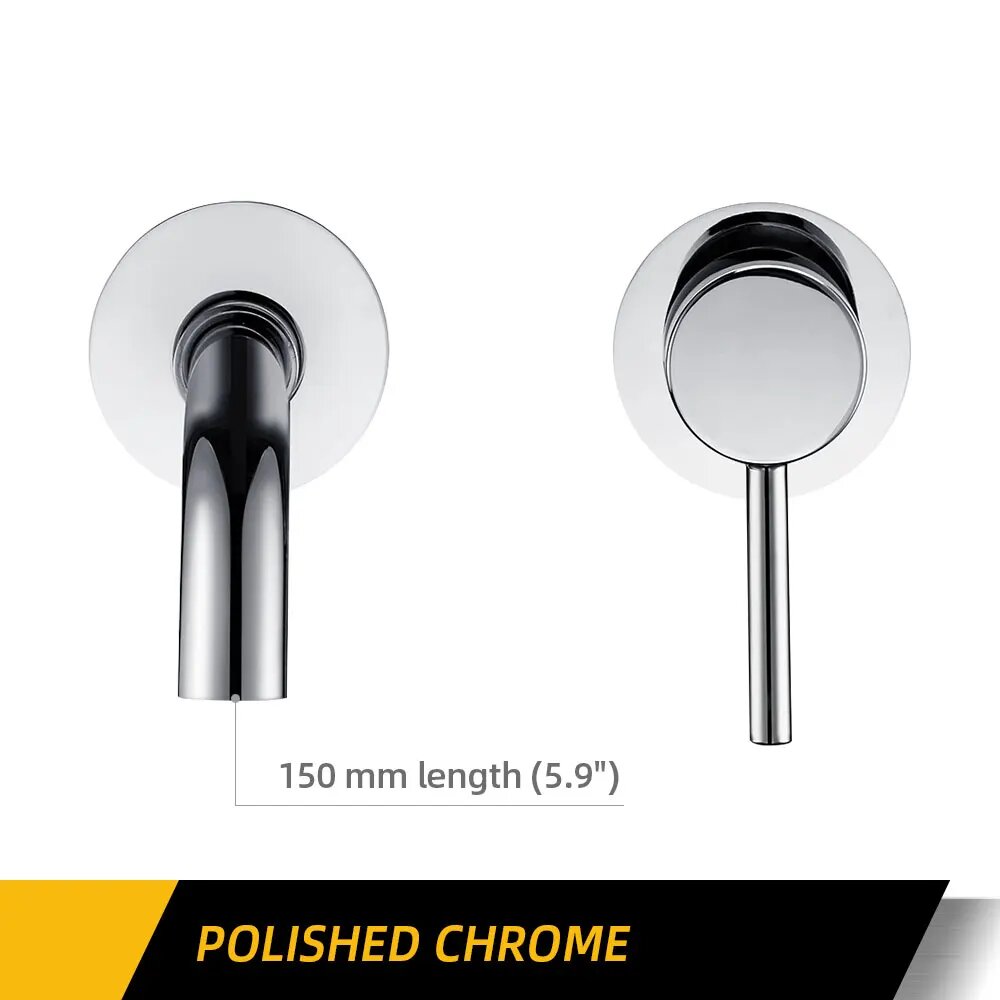 Встроенный раковина для ванной Matte Black Современный одно ручку смесительный кран для ванной Встроенный набор для ванной Высокое качество С дугой 150/210/260 мм-PC-150mm