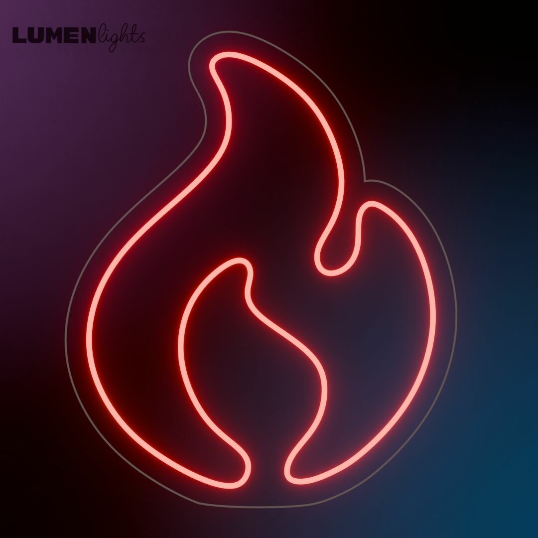 Неоновая вывеска, светильник декоративный Огонёк, 40х33 см.