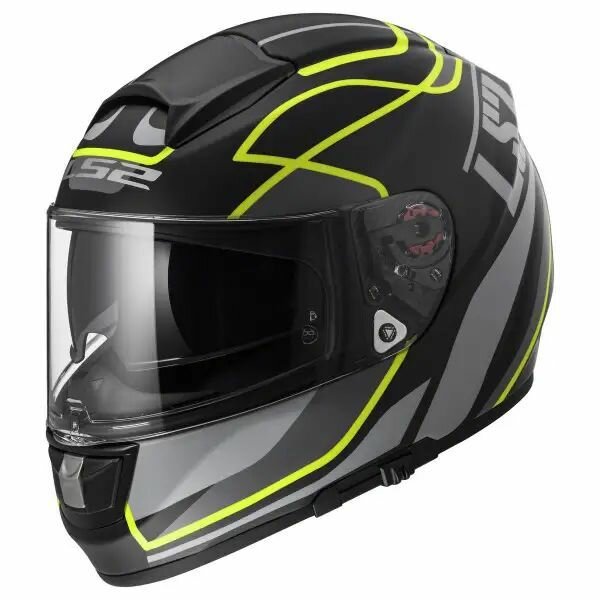Шлем LS2 FF397 FT2 VECTOR VANTAGE (XXL, Black Yellow)