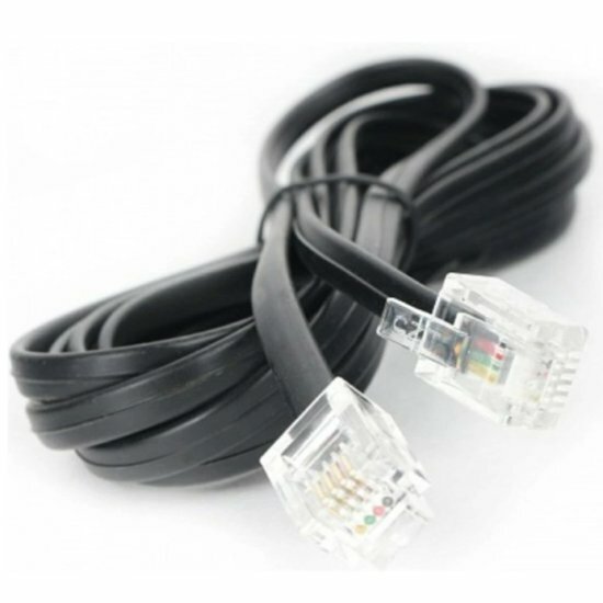 Телефонный кабель Cablexpert аппарат-розетка TC6P4C-2M-BK 2 м черный