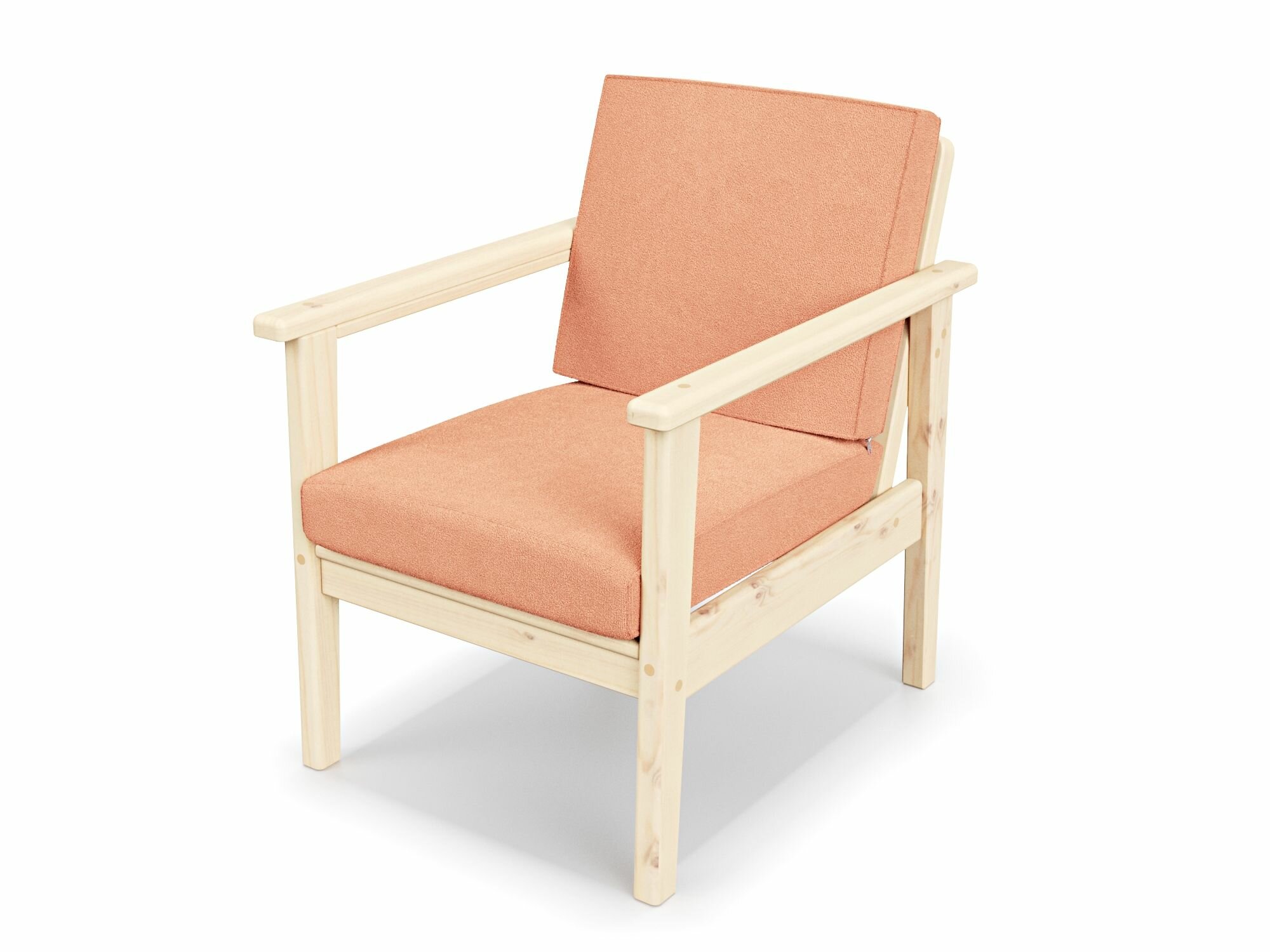 Кресло Arsko Ларго розовое, велюр, массив дерева, с подлокотниками, садовое, на дачу, дя кухни, скандинавский лофт